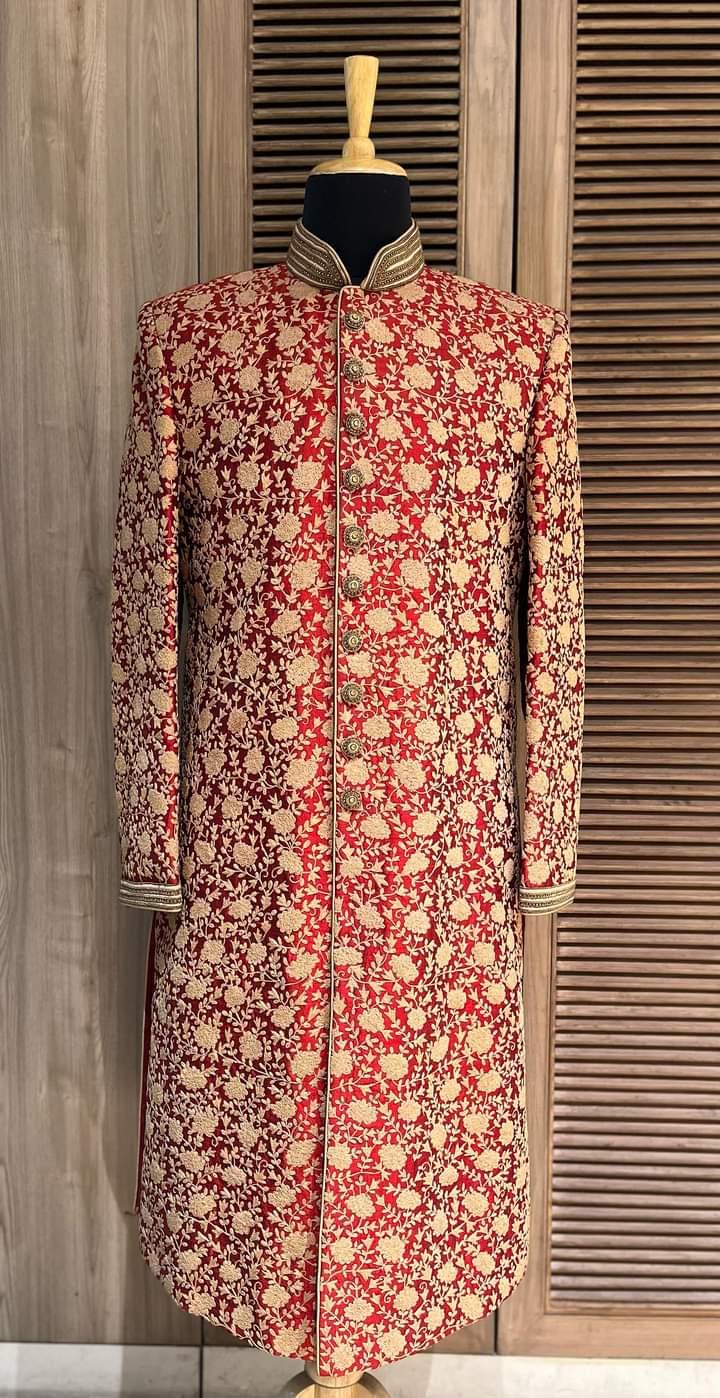Red Color Sherwani Set– Frontier Phagwara