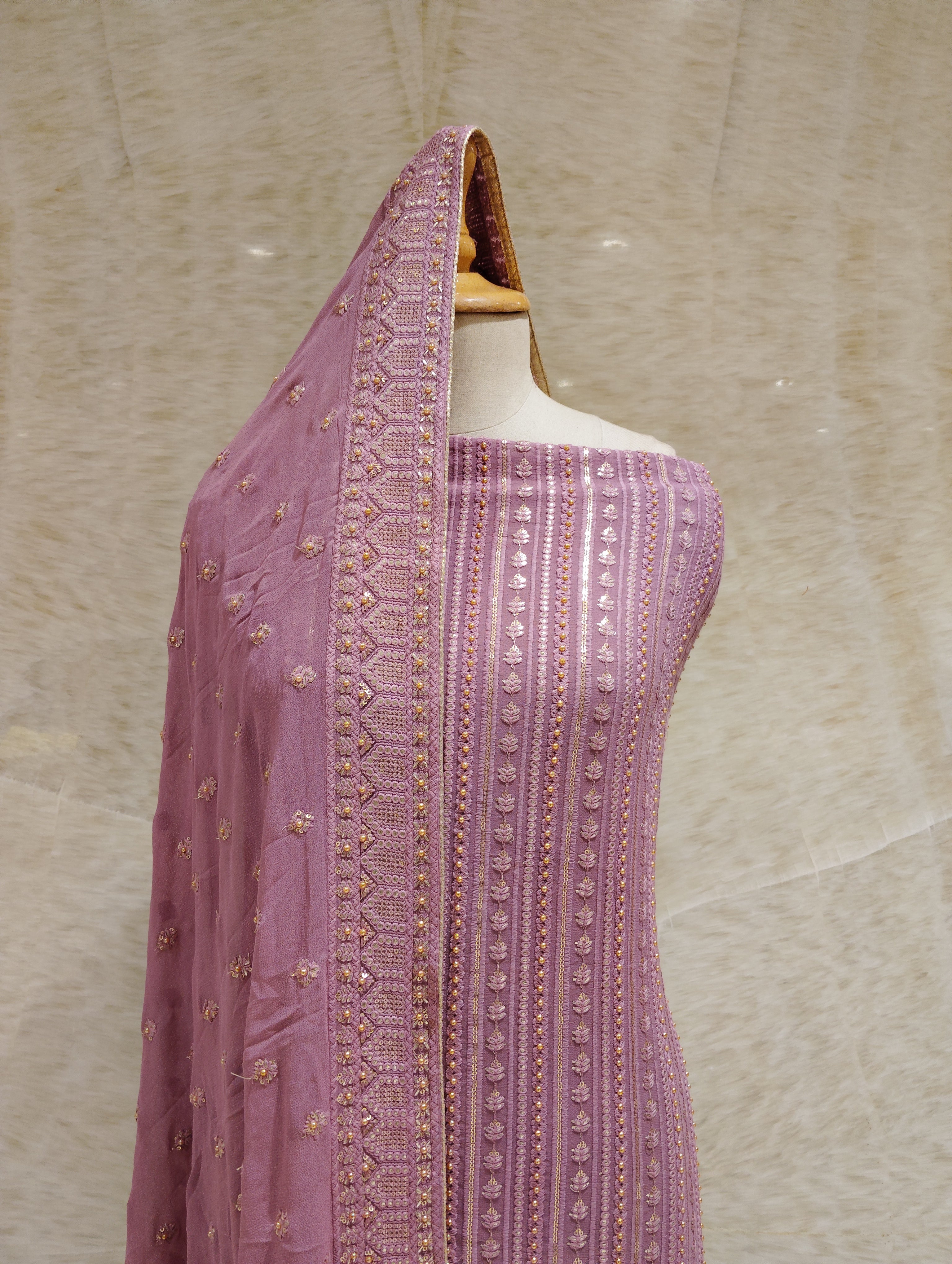 Dusty Onion Georgette Embroidered Suit Set For Women– Frontier Phagwara